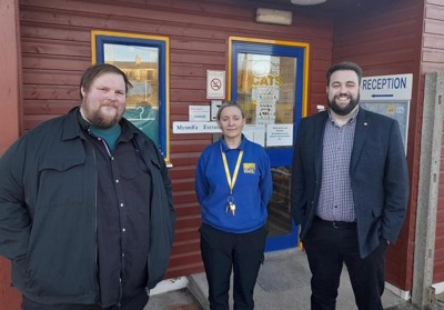 Cats Protection welcomes Luke Fletcher MS to its Bridgend Adoption Centre